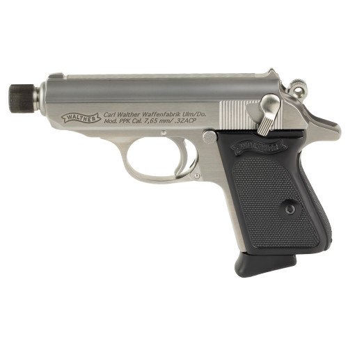 Walther PPK SD 32 ACP, 3.3" Threaded Barrel, Stainless Steel Frame ...