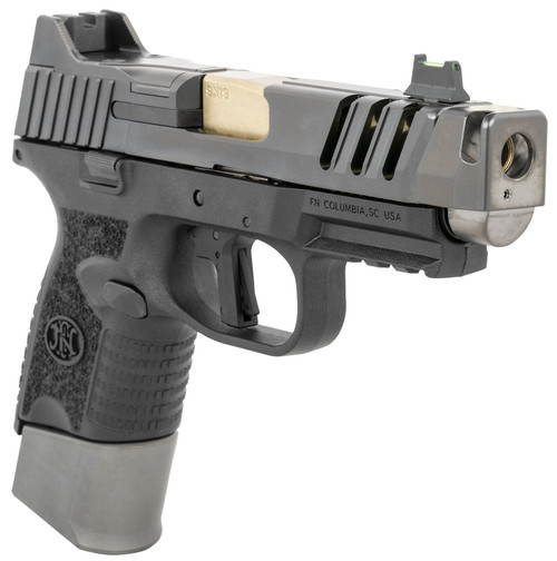 FN 509 CC Edge, 9mm, 4.2" Gold Titanium Barrel, Black Frame, Graphite ...