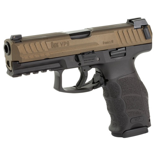 HK VP9 9mm, 4.09" Barrel, Adjustable Backstraps, Midnight Bronze, 3 Dot ...