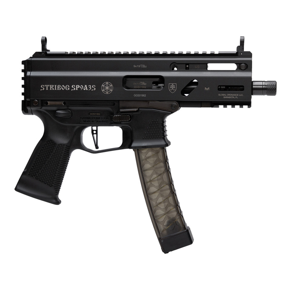 Grand Power Stribog SP9A3S 9mm, 5" Threaded Barrel, Black, M-Lok Rail ...