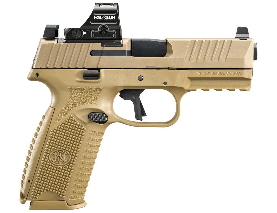 FN 510 MRD 10mm, 4.1" Barrel, Flat Dark Earth, Holosun 407C Red Dot ...