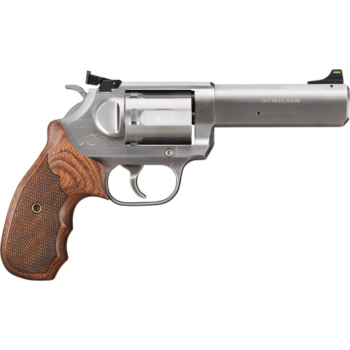 Kimber K6S DASA Target 357 Magnum, 4" Barrel, Silver, Wood Grip, 6rd ...