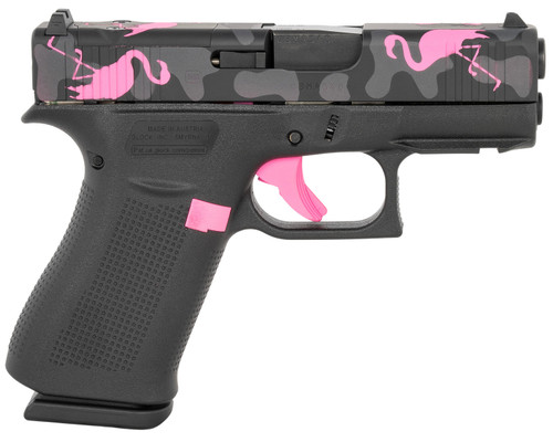 Glock G43X MOS 9mm, 3.41" Barrel, Miami Mingo, Pink Trigger, MOS Cut ...