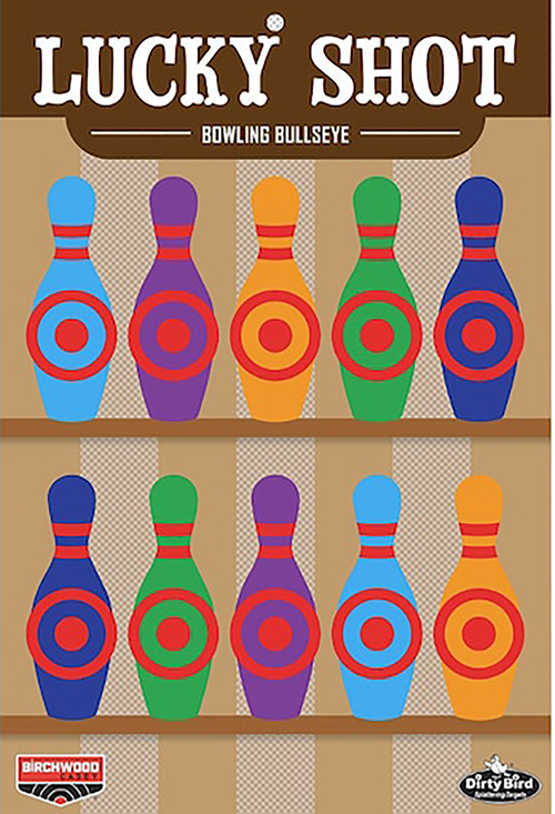 Birchwood Casey Dirty Bird, 12" x 18" Lucky Shot Bowling Pins Target, 6 ...