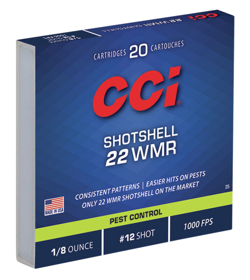CCI Ammunition Shotshell 22 WMR, 52gr, Shotshell #12, 20rd Box - Impact ...
