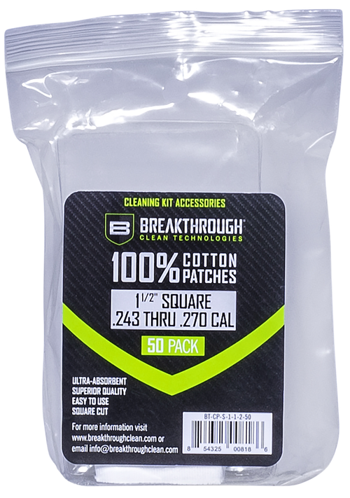 Breakthrough Clean Square Patches 243/270 Caliber 1.5" 50 pieces ...