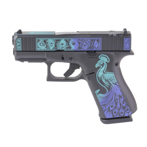 GLOCK 43X M.O.S. Sub-Compact, 9MM, 3.41" Barrel, Custom Peacock ...