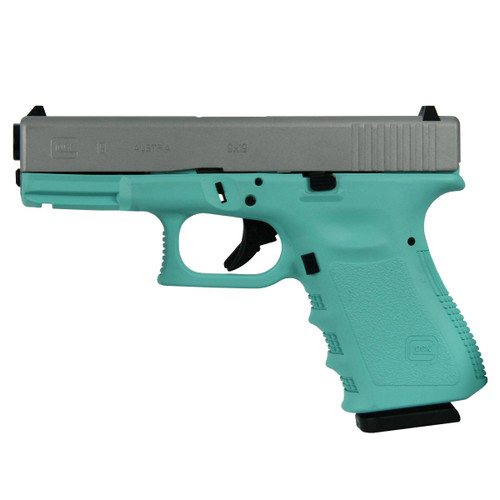 Glock G19 Gen3 AUS 9mm, 4" Barrel, Fixed Sights, Tiffany Frame/Crushed ...