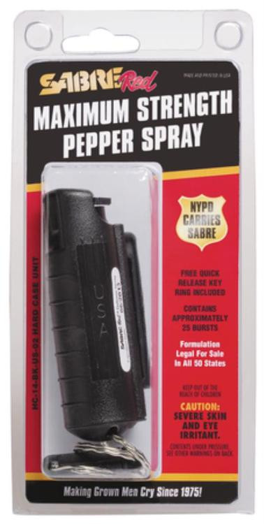 Sabre Red USA Pepper Spray Hard Case Black .54 Ounce - Impact Guns