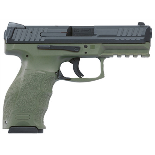 HK VP9 9mm, 4" Barrel, Black Slide, Green Frame, Night Sights, Paddle ...