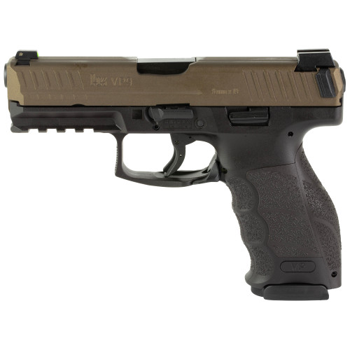 HK VP9 9mm, 4.09" Barrel, Adjustable Backstraps, Midnight Bronze, 3 Dot ...
