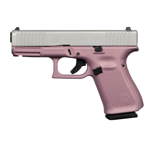 Glock 19 Gen5 9mm, 4.02" Barrel, Pink, Satin Aluminum Cerakoted Slide ...