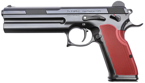FK Brno US 7.5 FK, 6" Barrel, Black/Dark Gray, Red Grip, 15rd - Impact Guns