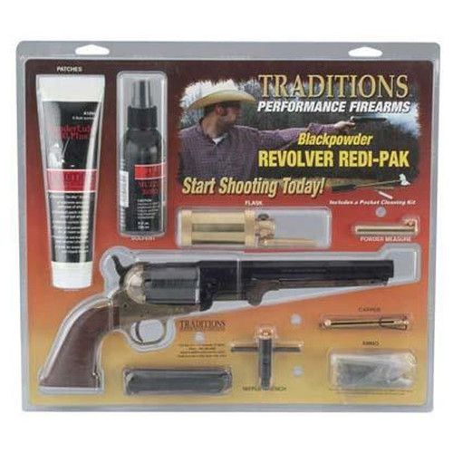 Traditions 1858 Army Redi-Pak SAO 44 Cal, 8" Barrel, Brass Frame, Blued ...