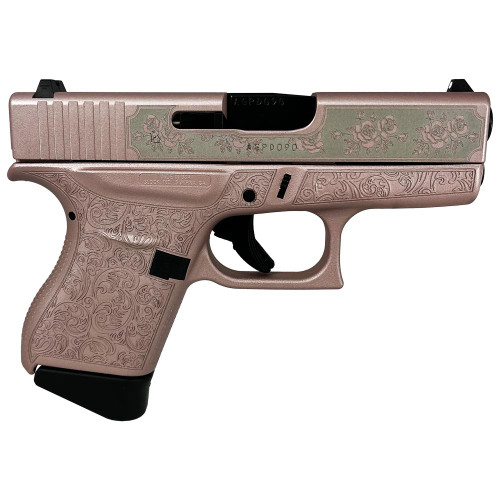 Glock 43 Custom "Glock n Roses" 9mm, 3.41" Barrel, 6rd - Impact Guns