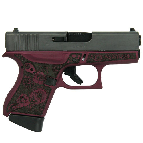 Glock 43 Gen 4 Custom "Black Cherry Glock & Paisley" 9mm, 3.41" Barrel ...