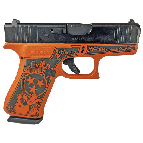 Glock 43x Custom "Tennessee Orange" 9mm, 3.41" Barrel, 10rd - Impact Guns