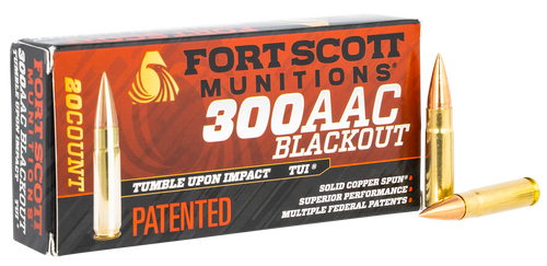 Fort Scott 300 Blackout, 115gr, Tumble Upon Impact, Solid Copper Spun ...