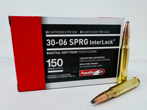 Aguila 30-06 Springfield, 150gr, Boat Tail Soft Point, 20rd Box ...