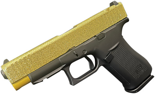 Glock G43x 9mm, 3.41" Barrel, Gold Glitter Cerakote, Black Frame, 10rd ...
