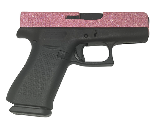 Glock G43x 9mm, 3.41" Barrel, Glamour Pink Glitter Slide, Black Frame ...