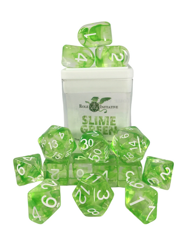 Role 4 Initiative Large High Visibility Polyhedral Dice Set Slime Green ...