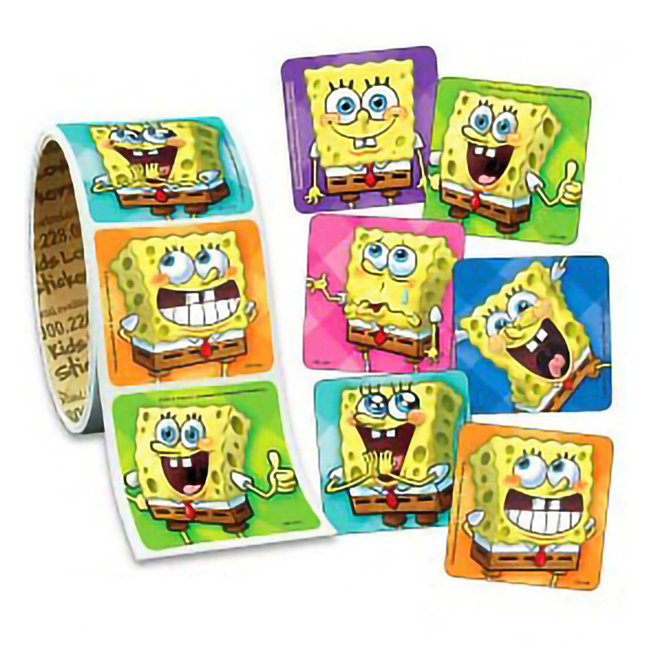 Disney® 100 per Roll SpongeBob Faces Sticker 1-5/8 Inch VL124 Roll of 1 ...