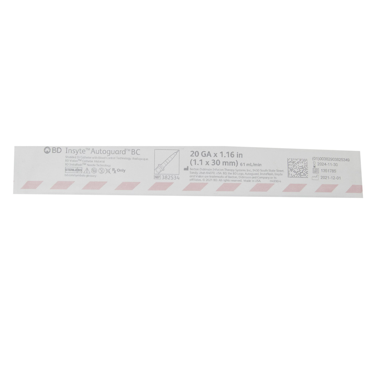 Peripheral IV Catheter Insyte Autoguard BC 20 Gauge 116 Inch BD Vialon ...