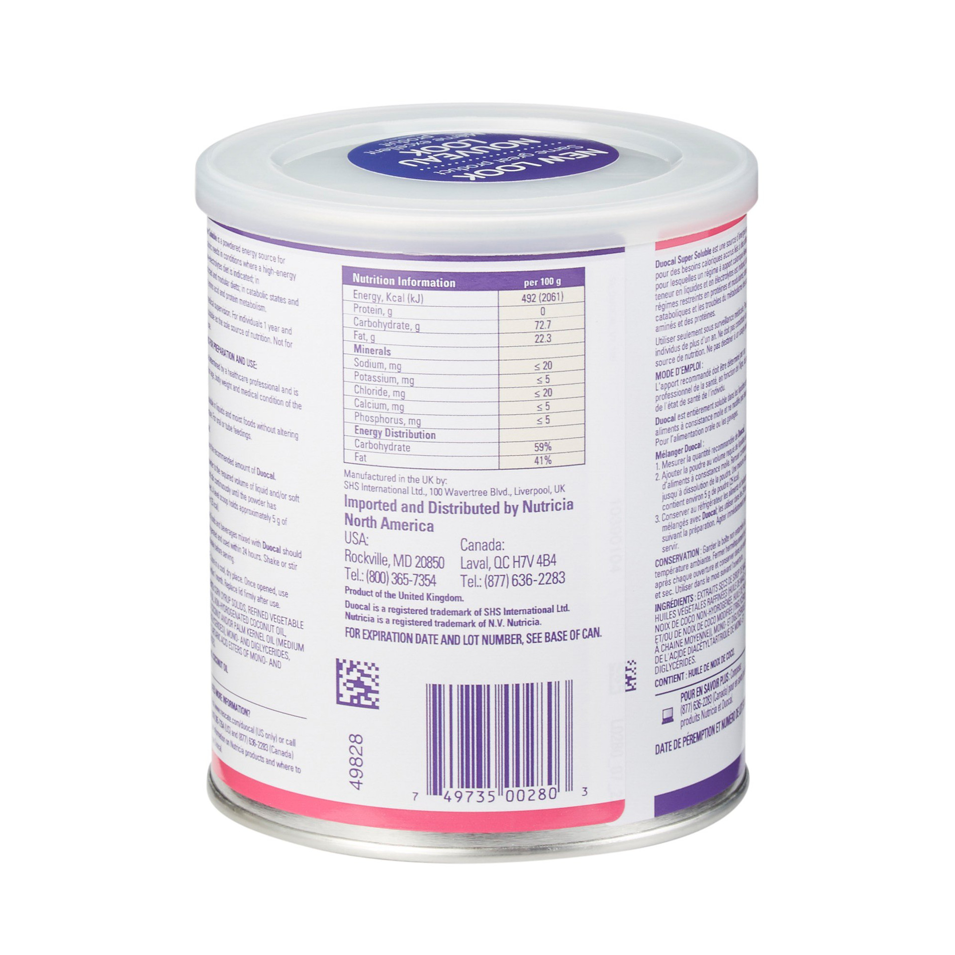 Oral Supplement Duocal Unflavored Powder 14 oz Can