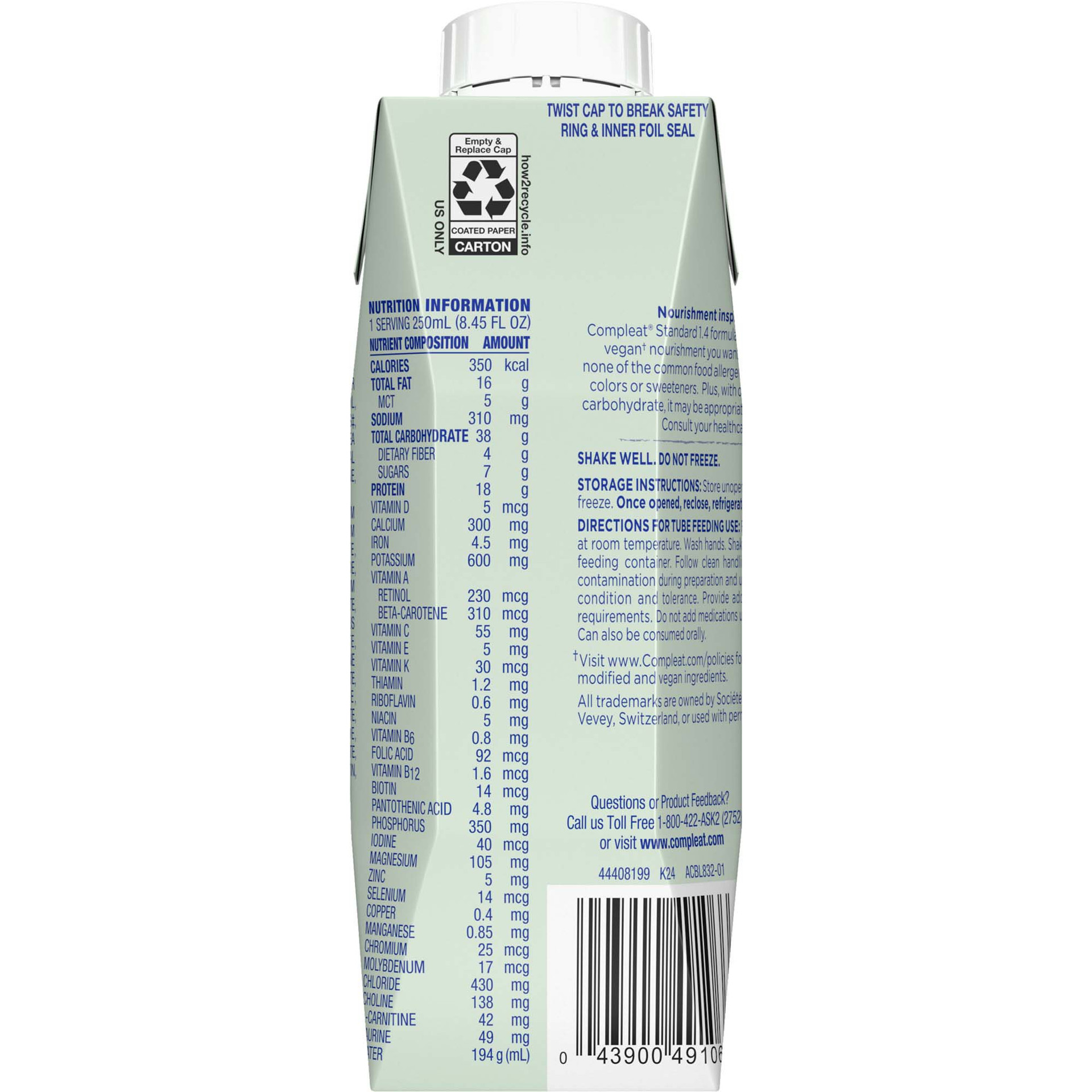 Oral Supplement Compleat Standard 14 Cal Vanilla Flavor Liquid 845 oz ...