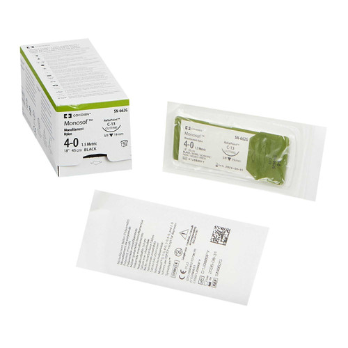 Nonabsorbable Suture with Needle Monosof™~Dermalon™ Nylon C-13 3/8 ...