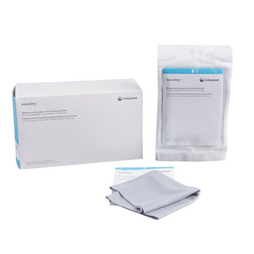 Silver Moisture Wicking Fabric InterDry Ag 10 X 36 Inch Rectangle Sterile