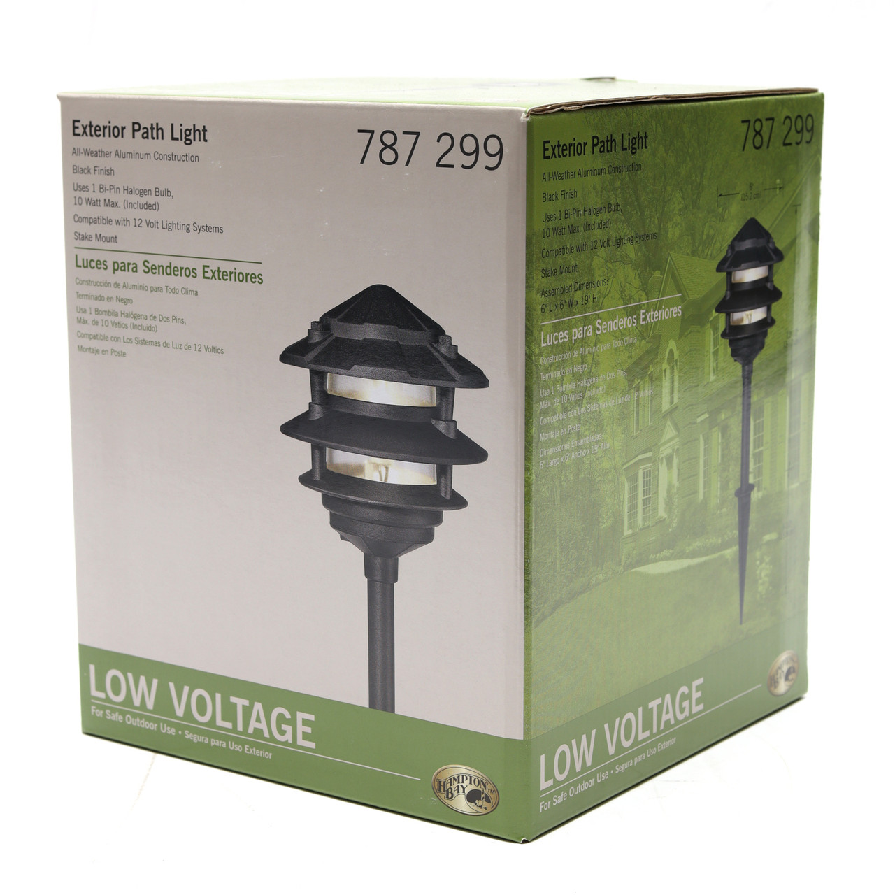 Hampton Bay LED 3-Tier Metal Landscape Path Light, Black