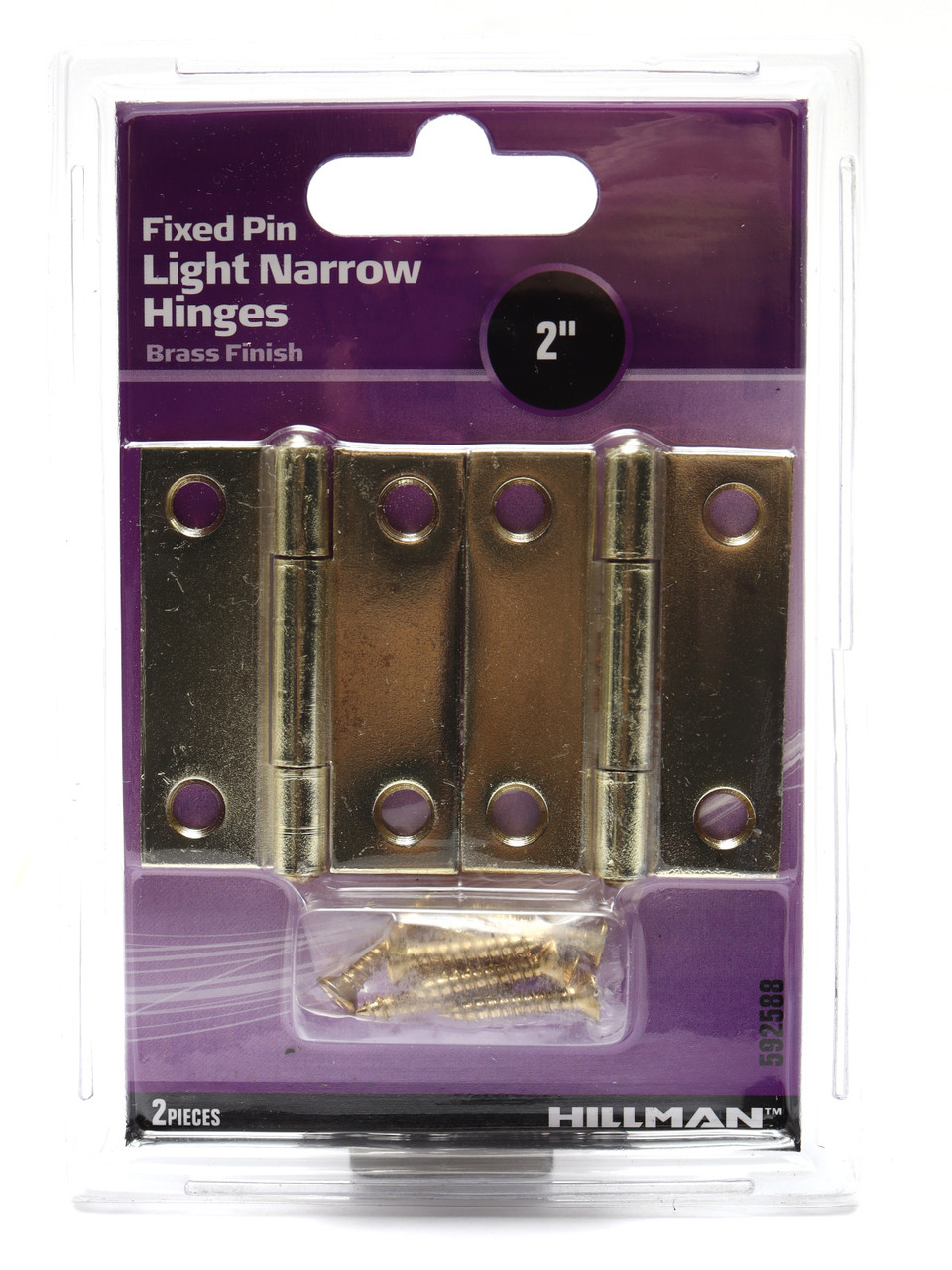 Fixed Pin Light Narrow Hinge 2 Inch, 2 Piece
