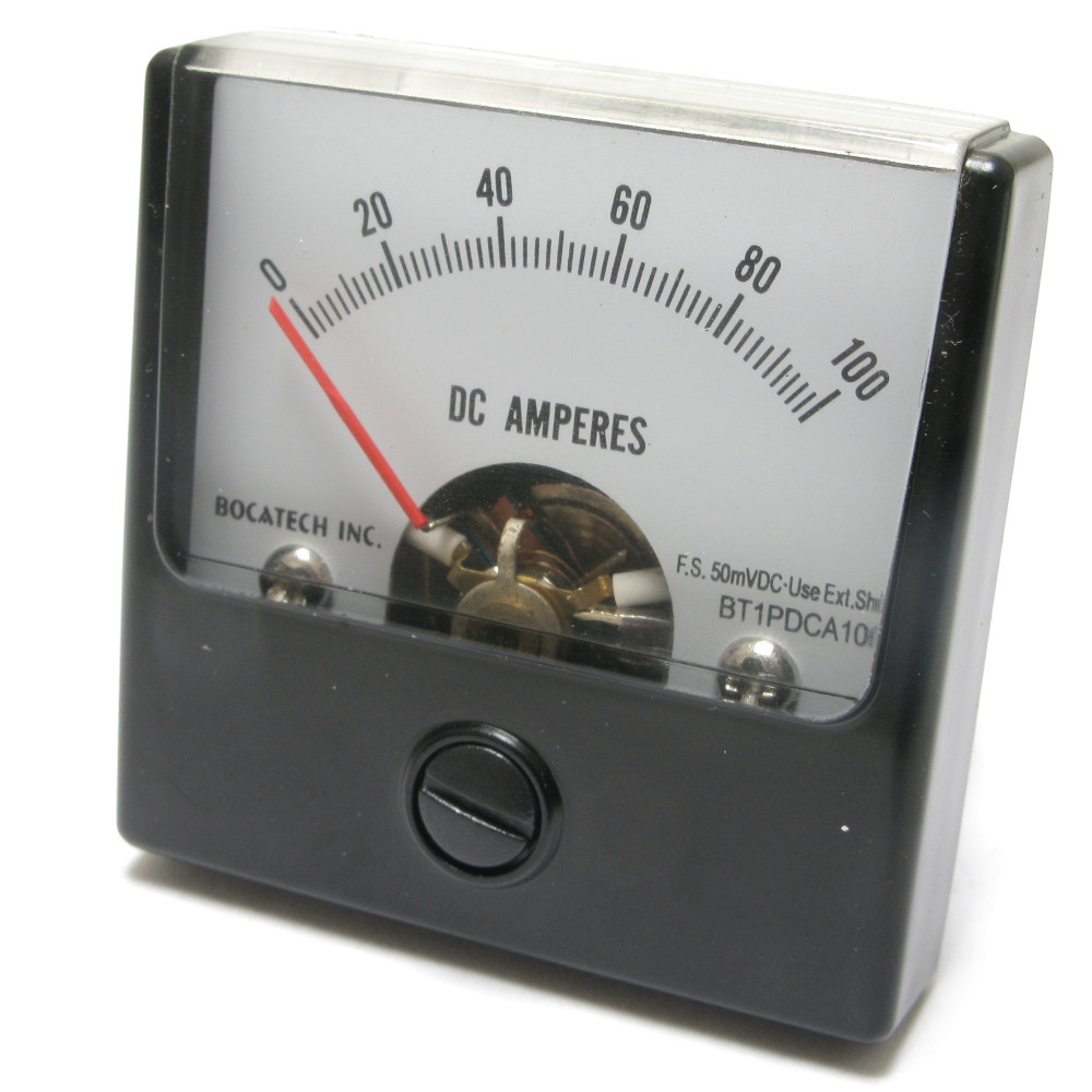 0 - 100 Ampere DC Analog Panel Meter, 1.5 Inch
