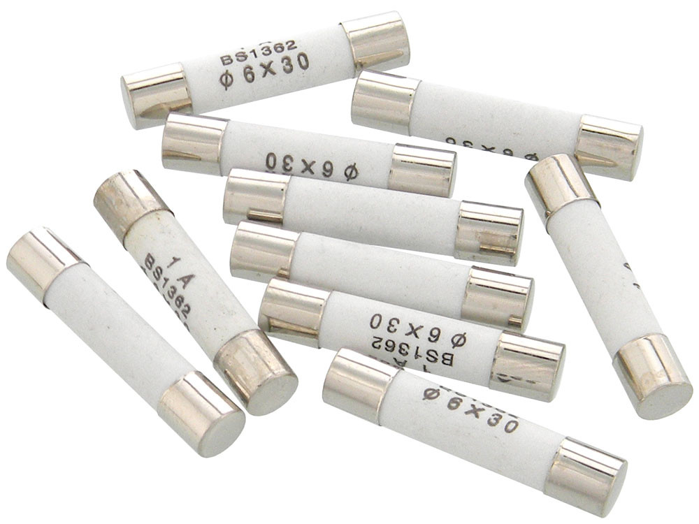 Pack of 10 - 1 Amp Ceramic Fuses 6 x 30mm