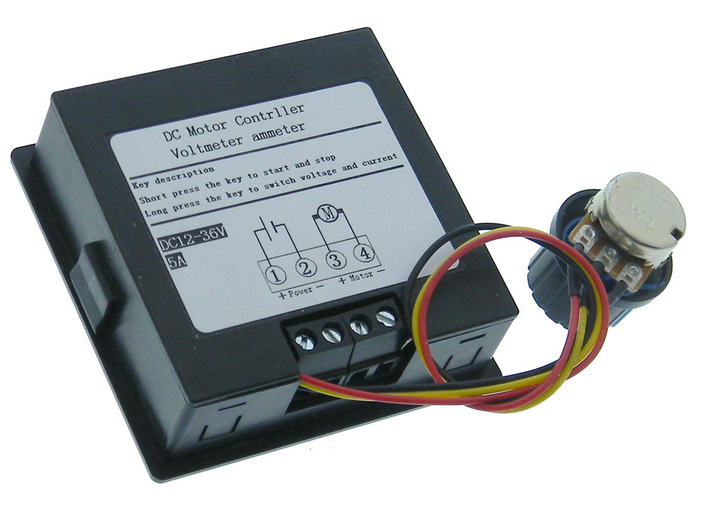 PWM DC Motor Speed Control with %, PWM, Volts, or Current