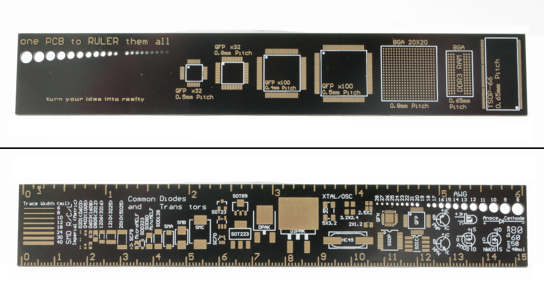 PCB Reference Ruler, Measuring Tool for Arduino Electronic Engineers
