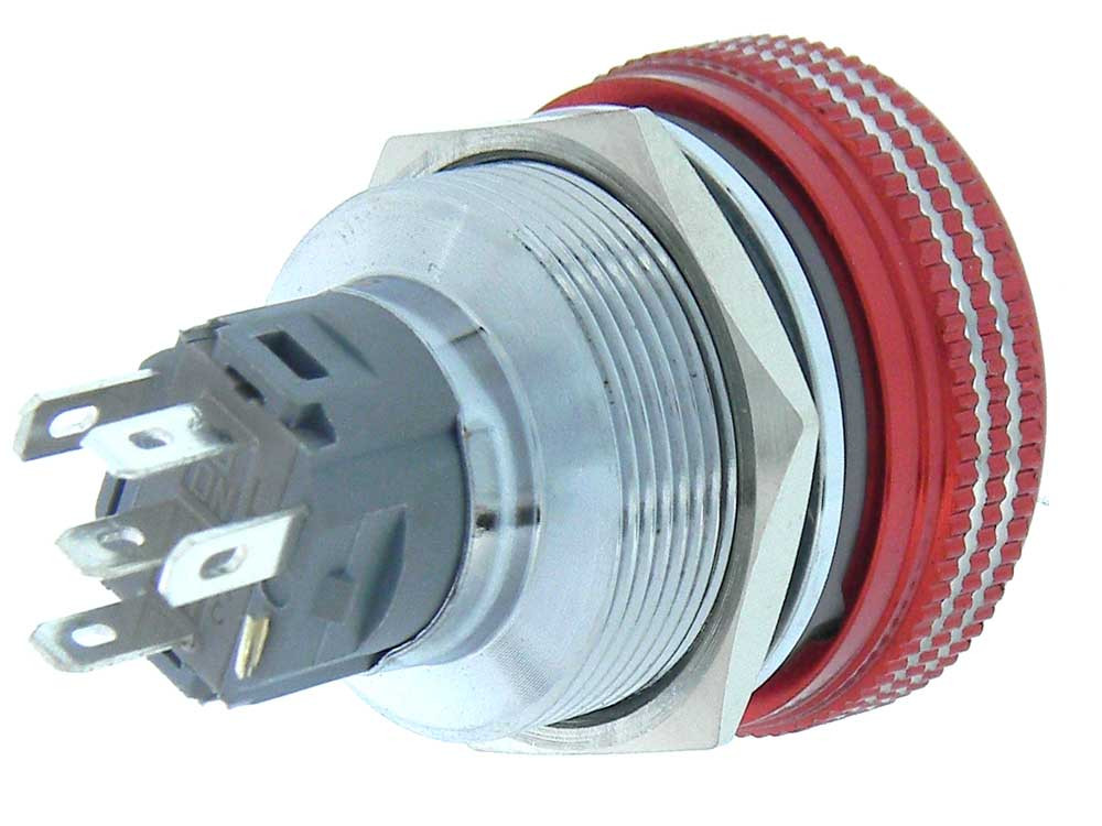 SPDT Latching Emergency STOP Switch with LEDs
