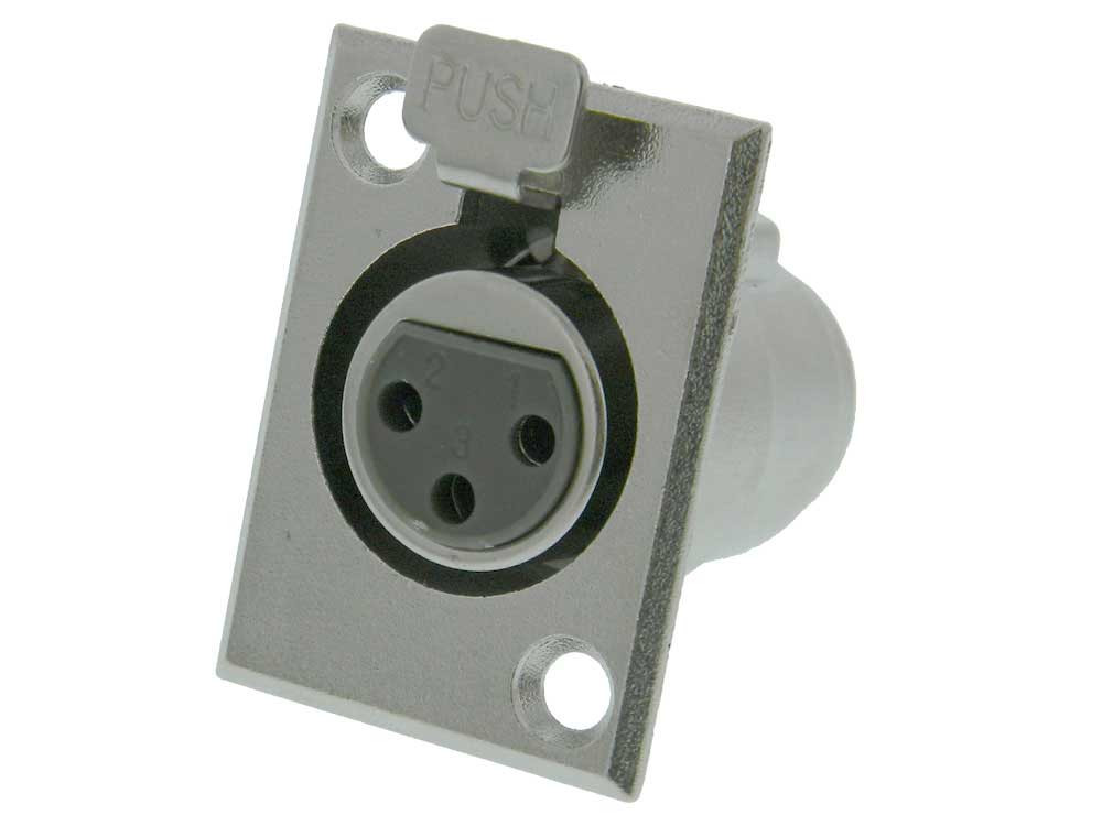 XLR Connector, Female 3 Pin Panel Mount