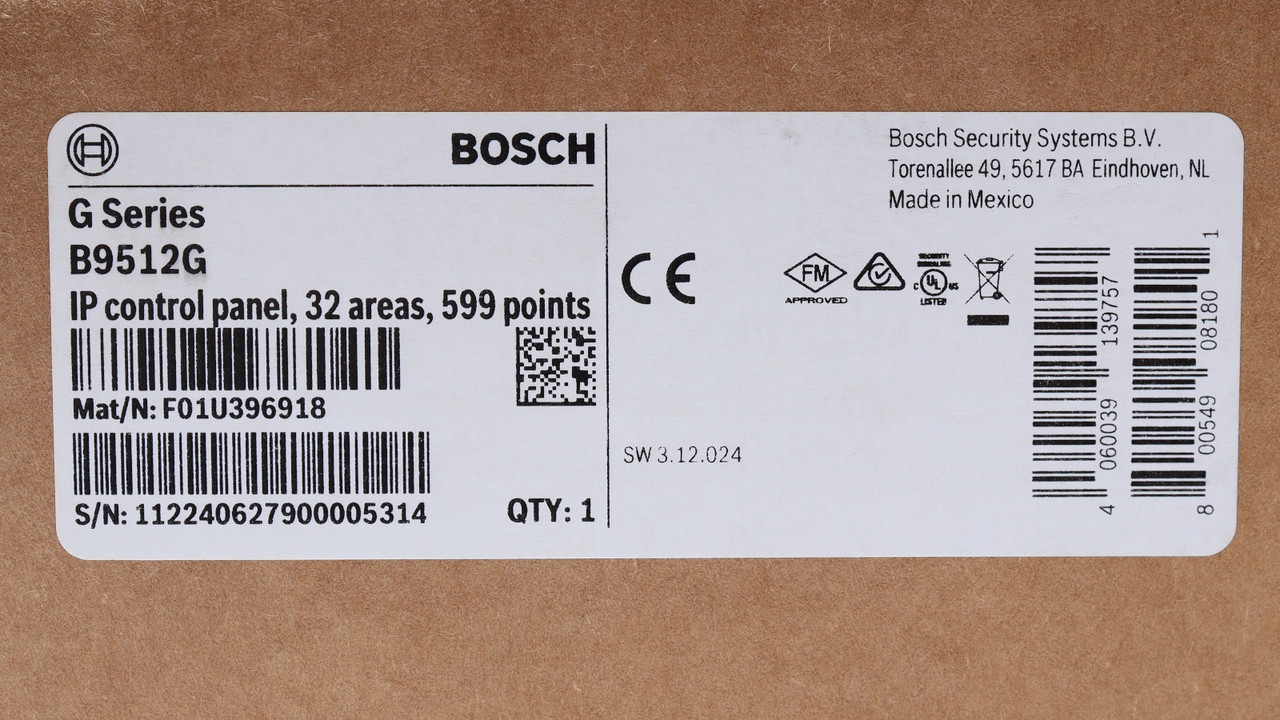 Bosch B9512G IP Control Panel