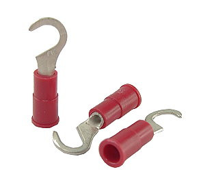 22 - 18 AWG Insulated Hook Terminals, #10 - 100 Pieces