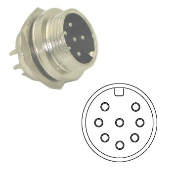 Din-Style Microphone Connector, 8-Pin