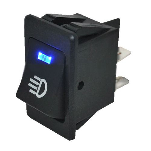 Rocker Switch with Blue LED Power On Indicator