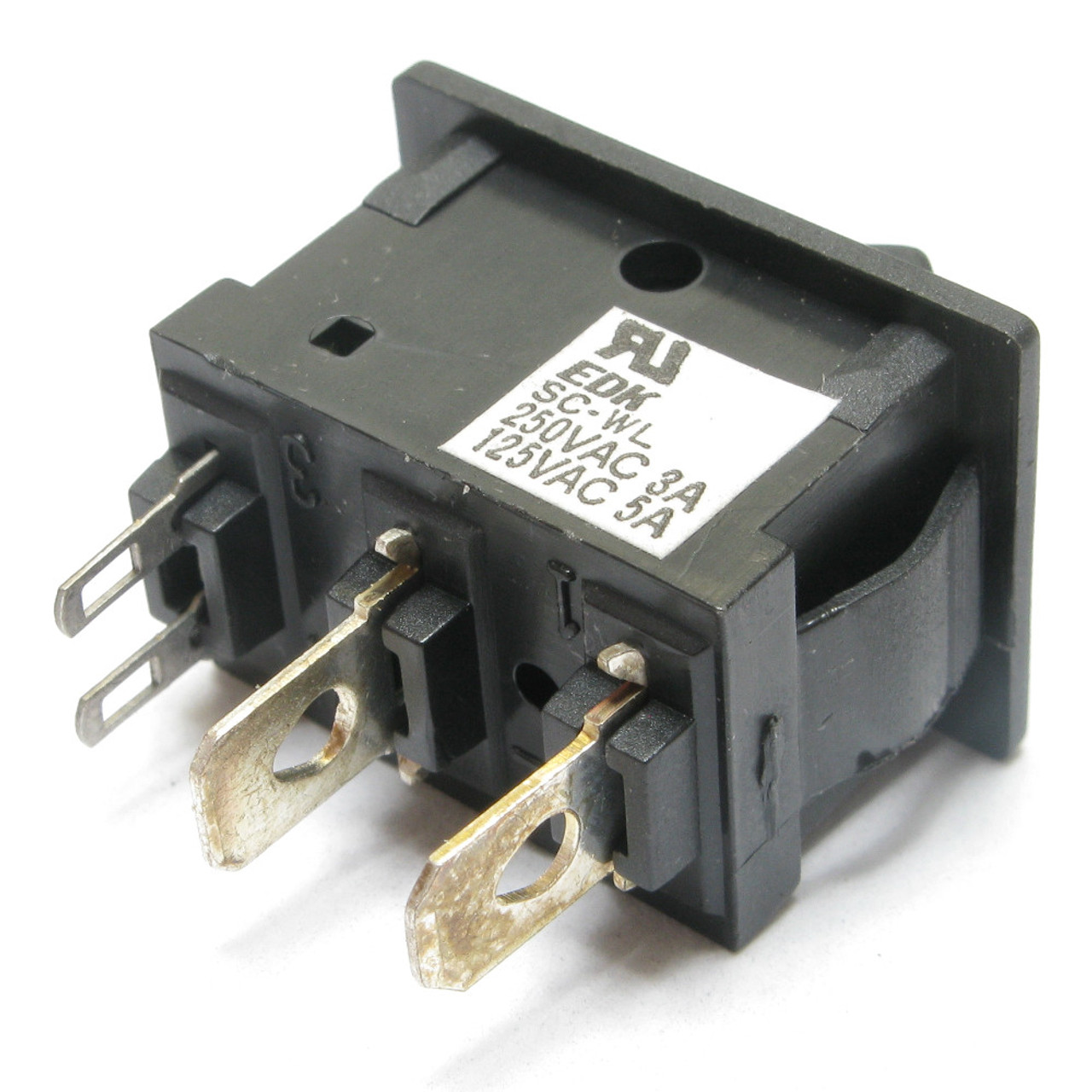 Rocker Switch, SPST, Illuminated, Orange LED