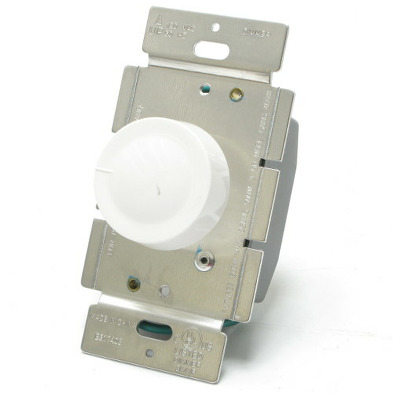 White 3-Way Rotary Push ON/OFF Light Dimmer Switch 600W 120VAC, 10pcs