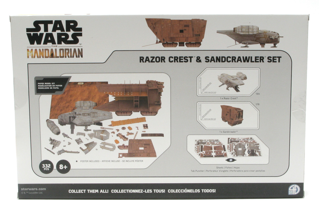 Star Wars Mandalorian Razor Crest & Sandcrawler 3D Paper Model Set