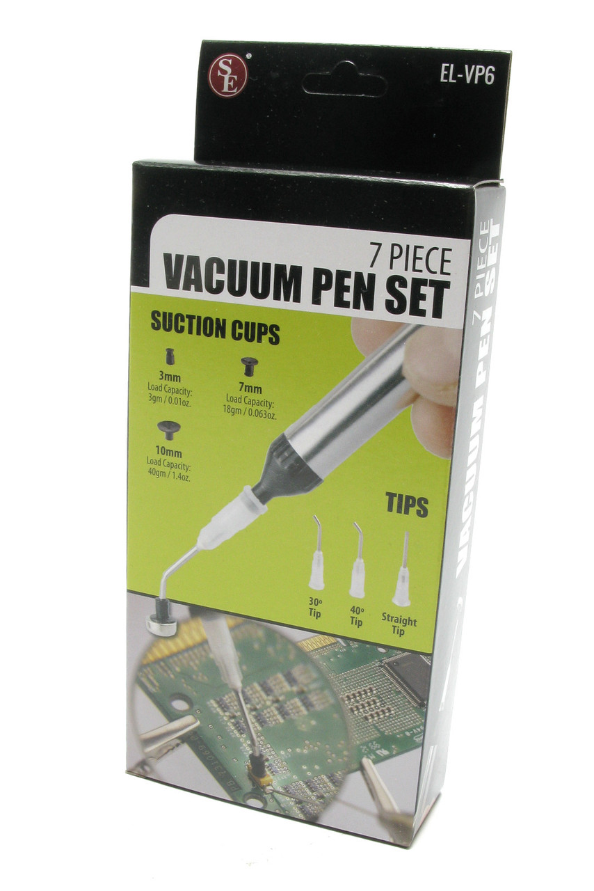 Vacuum Pen Set, 7-Piece With Interchangeable Tips And Cups