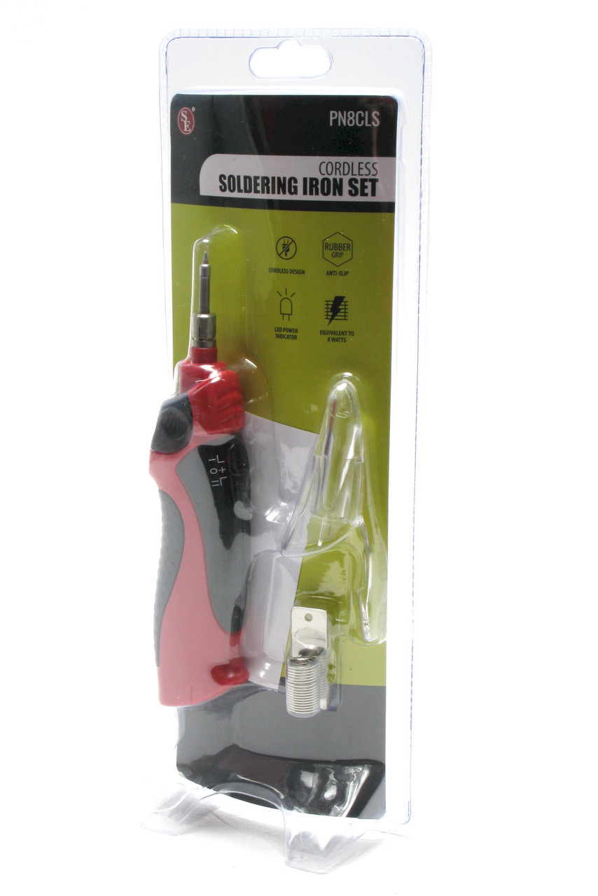 Soldering Iron Set, Cordless, 8 Watt, Red