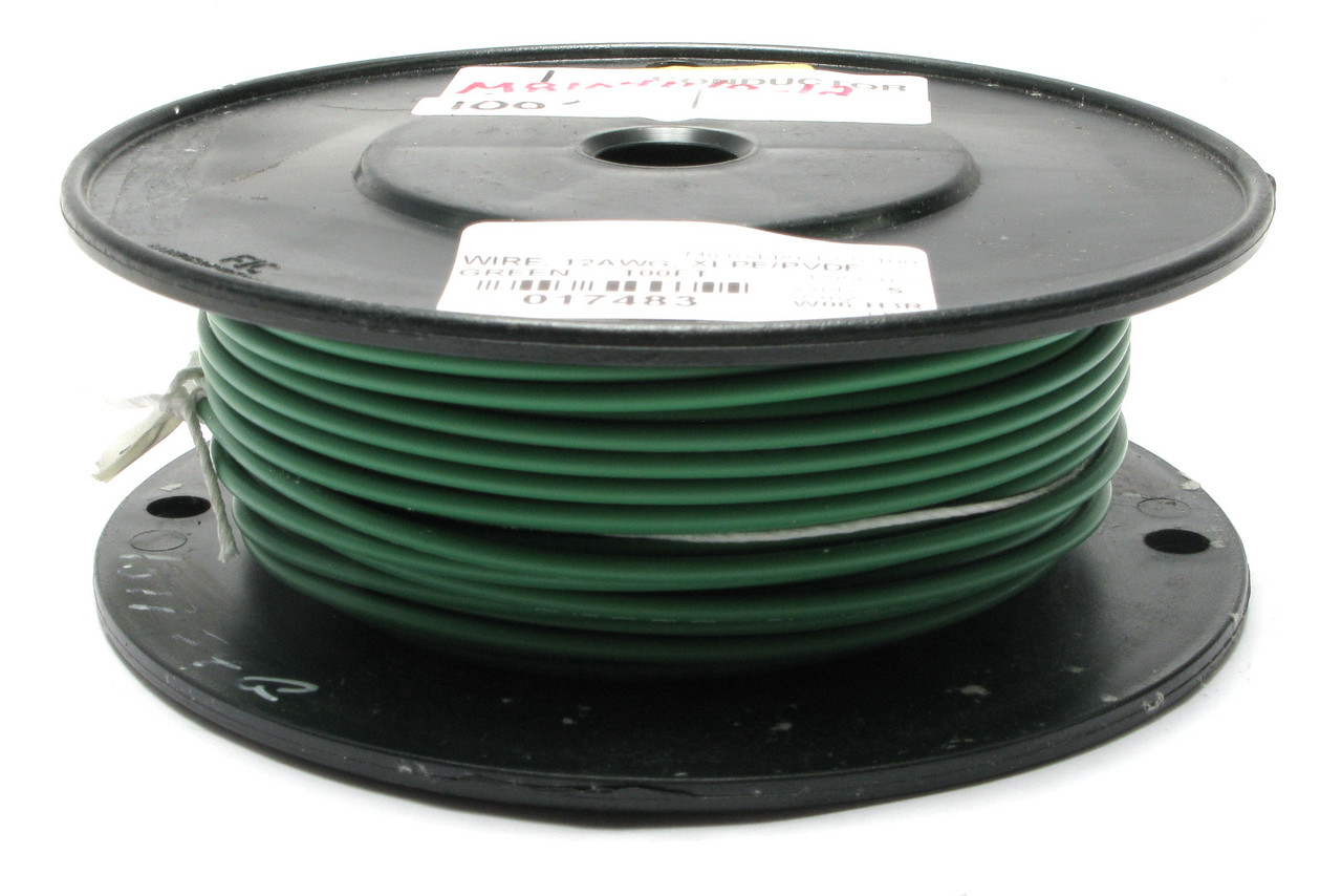 M81044/9-12-6 12AWG, Tinned Copper, PVDF Jacketed Wire, Green, 100ft